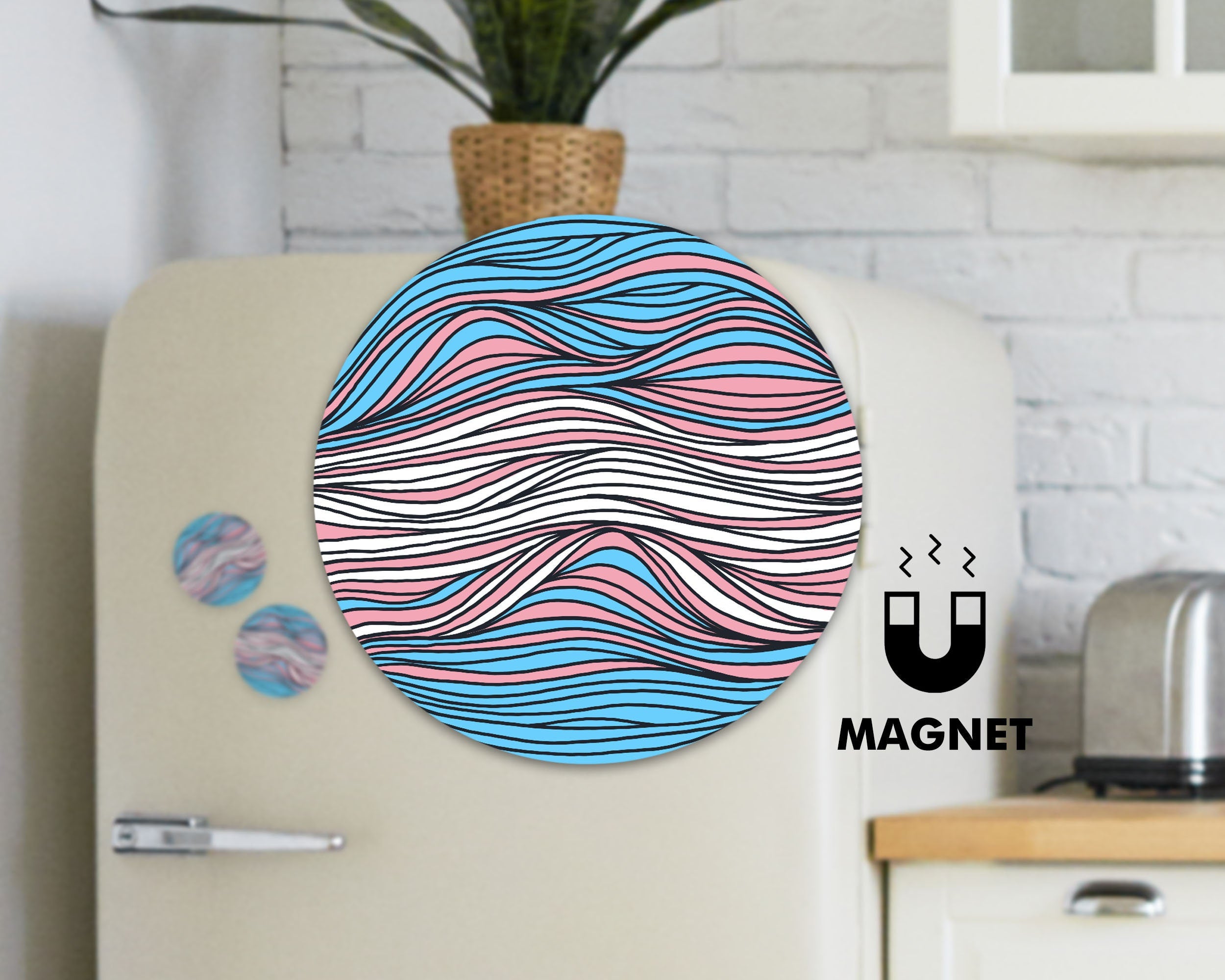 Subtle Trans Flag Magnet – RippleSplash Studio